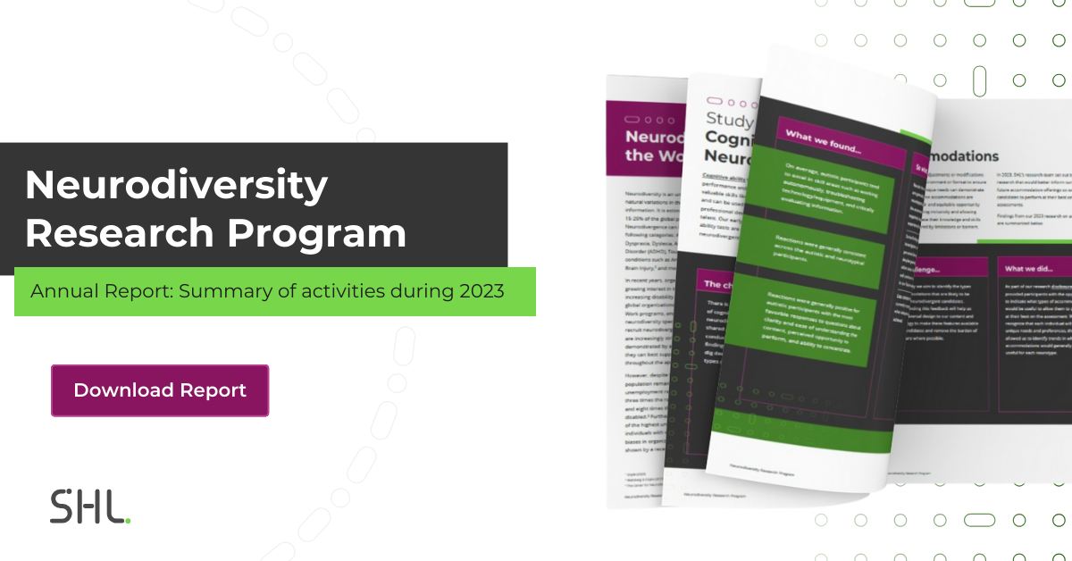Neurodiversity Research Program | Annual Report | SHL Labs